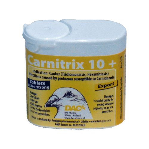 Pigeon Product UK - DAC - Carnitrix 10+ - 50 Tablets - Trichomoniasis ...